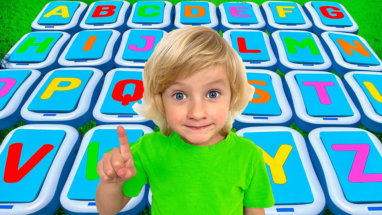 Katya and Dima ABC Challenge | English Alphabet with pools - YouTube