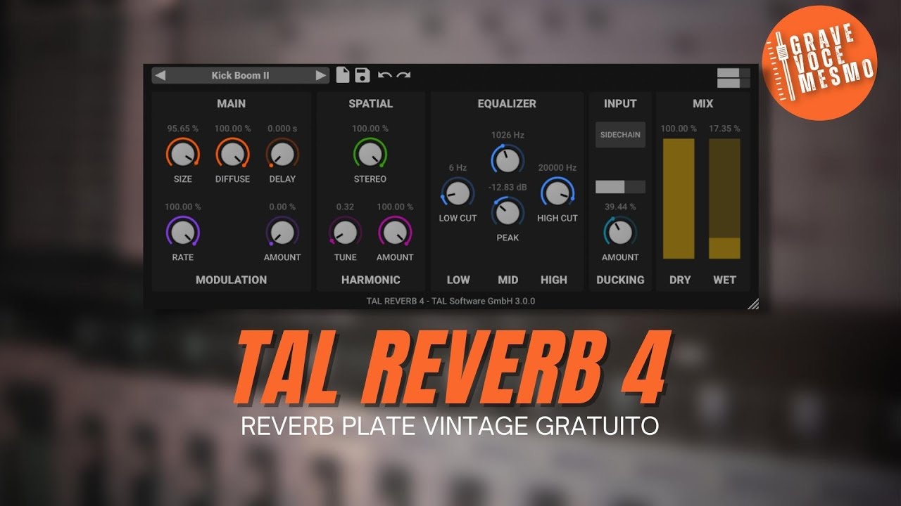 TAL Reverb 4 - Nova Versão desse incrível Reverb Gratuito estilo Anos ...