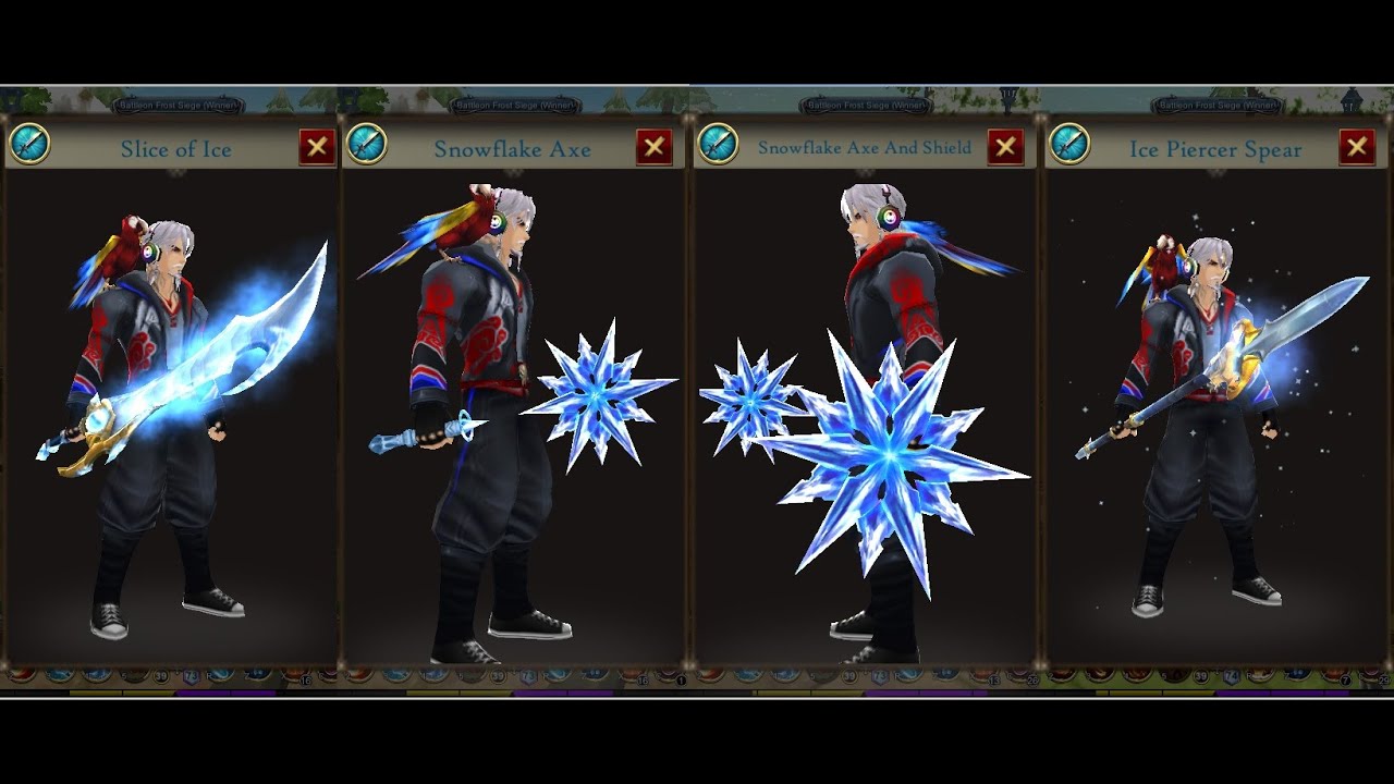 AQ3D Frostlorn Invader Siege - Item Drops: Slice of Ice - Snowflake Axe ...