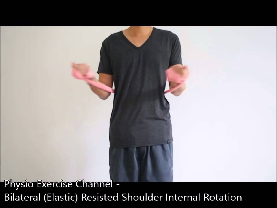 Bilateral (Elastic) Resisted Shoulder Internal Rotation - YouTube