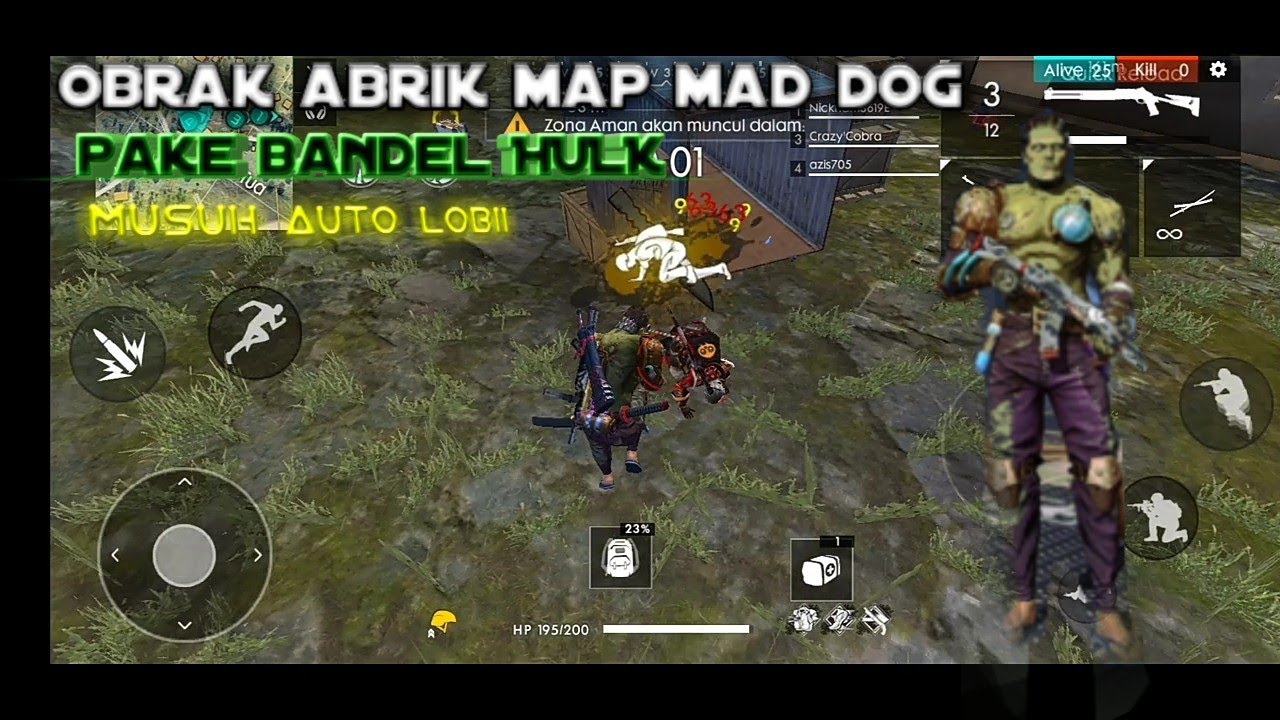 1 SQUAD FULL BANDEL HULK acak acak 2 map skaligus KIL 19 // free fire ...