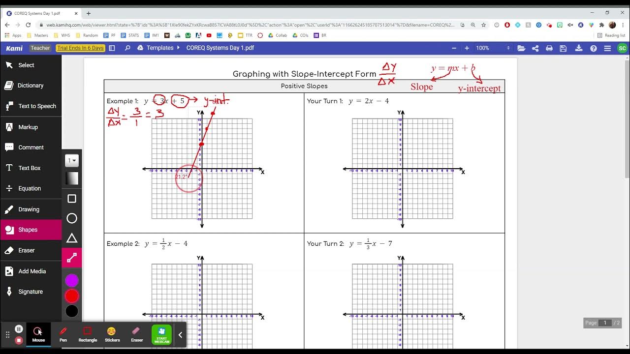 Graphing Equations in y=mx+b - Spanish - YouTube