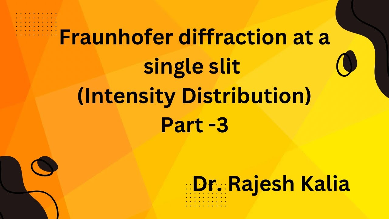 Fraunhofer diffraction through single slit (intensity distribution ...