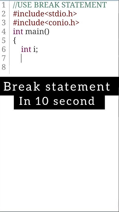 how to use break statement in 10 second #shorts#programming#coding#clanguage#cprogramming# ...