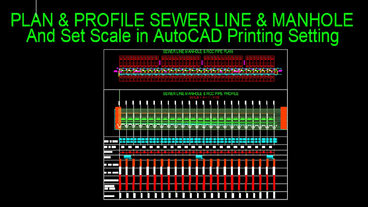 How to Create Sewer Line Plan & Profile & Set Scale in AutoCAD with ...