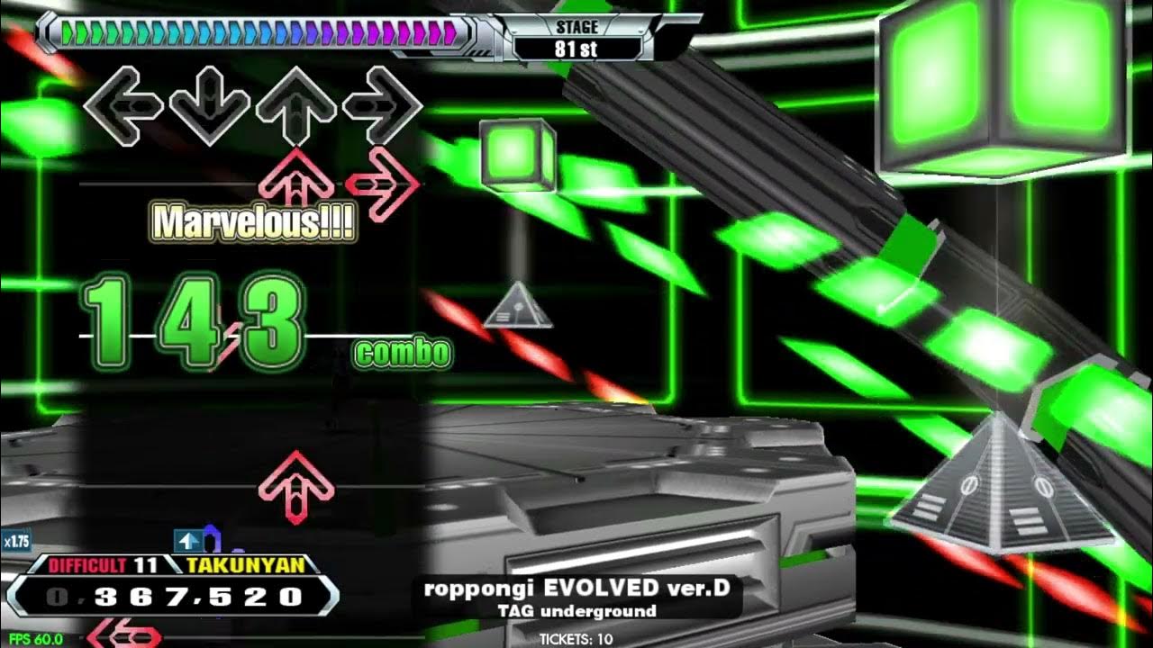 【DDR GRAND PRIX】roppongi EVOLVED ver.D【DIFFICULT】 - YouTube