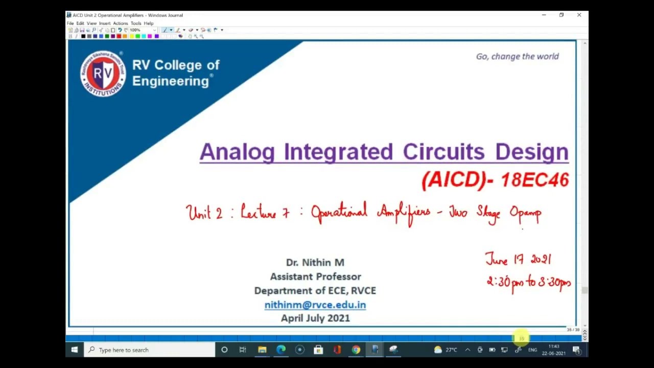 Lecture 8 Gain boosting technique | Unit 2 Operational Amplifiers - YouTube
