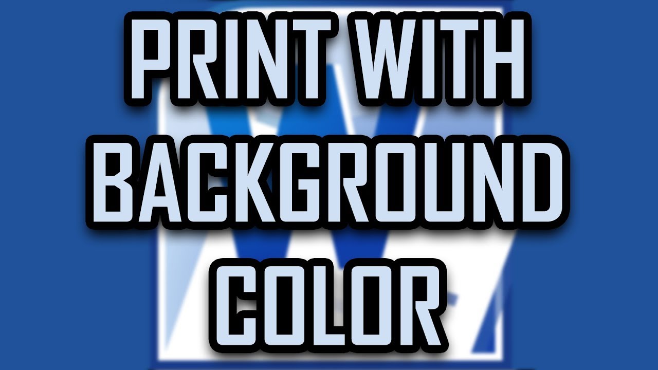 HOW TO PRINT WITH BACKGROUND COLOR - Microsoft Office Word [2022] - YouTube