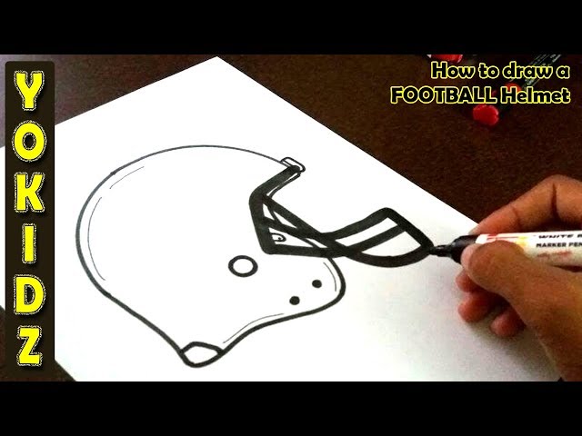 Football Helmet Front Drawing