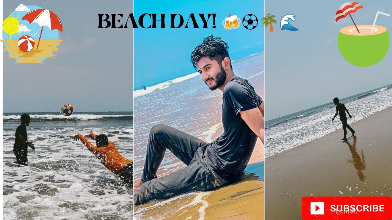 BEACH DAY! 🏖⚽🌊 | MY FIRST VLOG | A SUMMER DAY WITH MY FRIENDS | BEACH ...