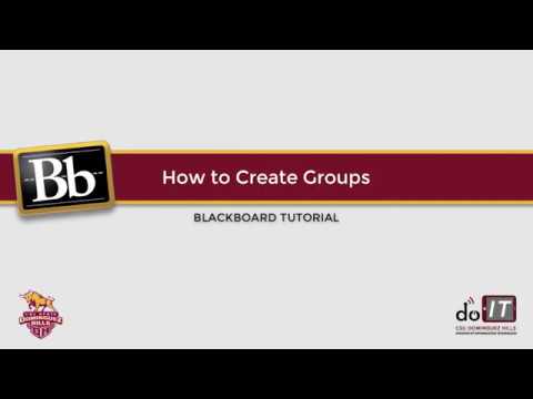 Blackboard How to Create Groups - YouTube