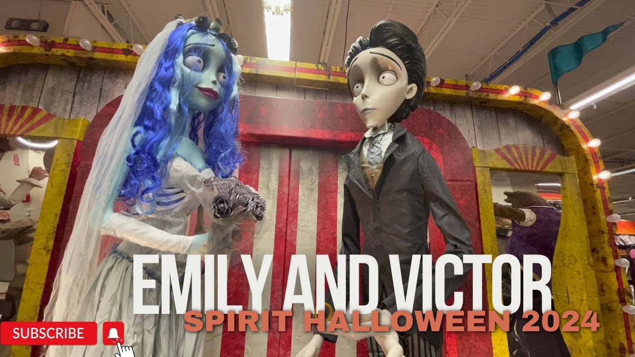 Corpse Bride Emily and Victor Animatronics at 2024 Spirit Halloween ...