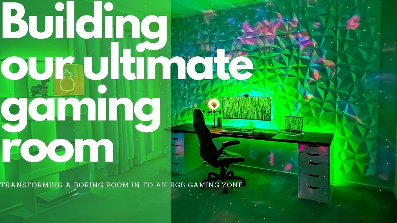 Building our ultimate gaming room setup transformation Diamond wall ...
