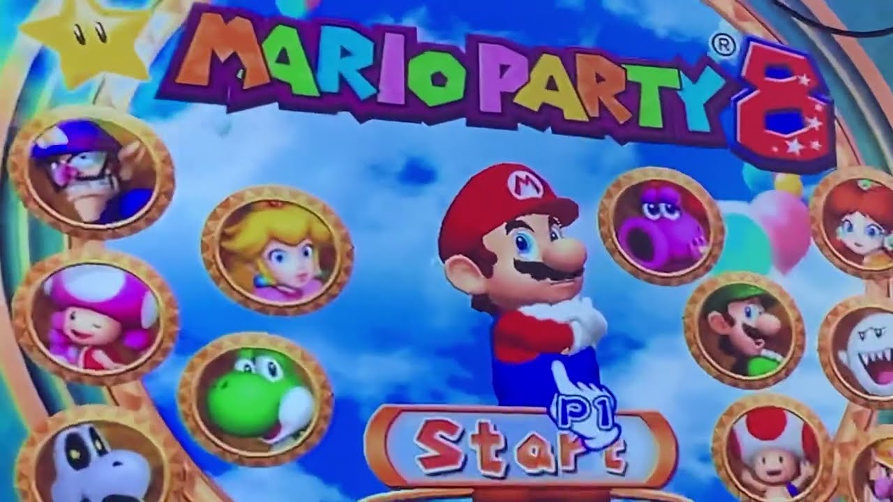Mario Party 8 title screen until Mario screams. - YouTube