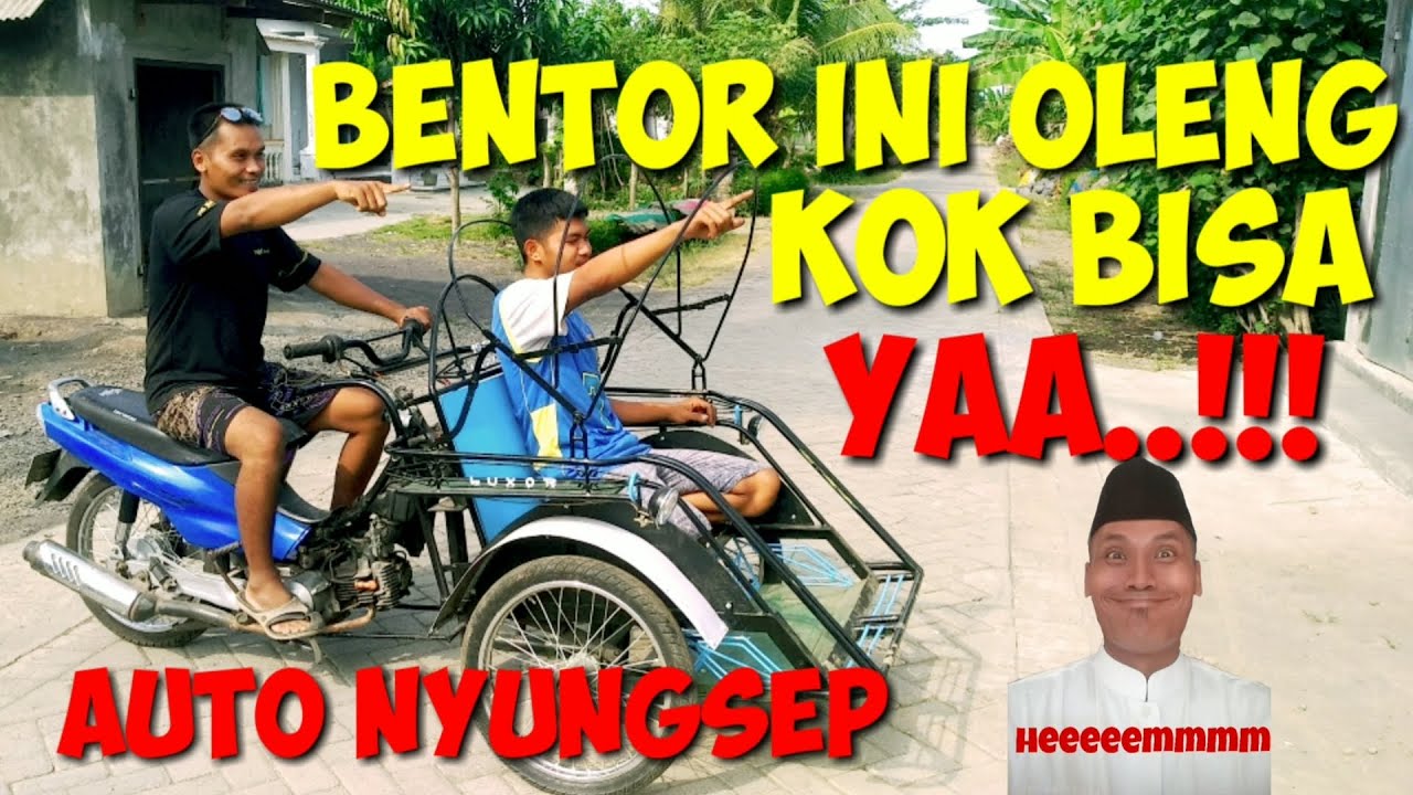 Bentor becak motor roda tiga yg oleng.. - YouTube