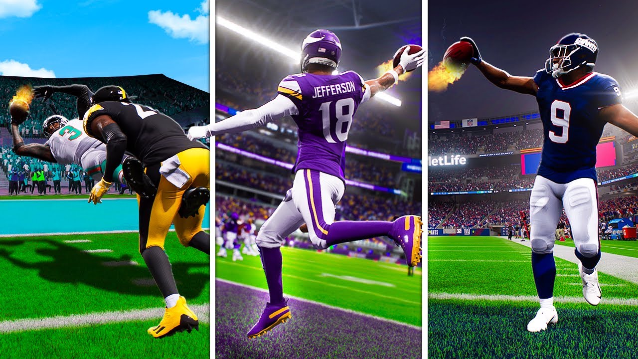 Scoring a 1 Handed Touchdown With Every Receiver In NFL! - YouTube