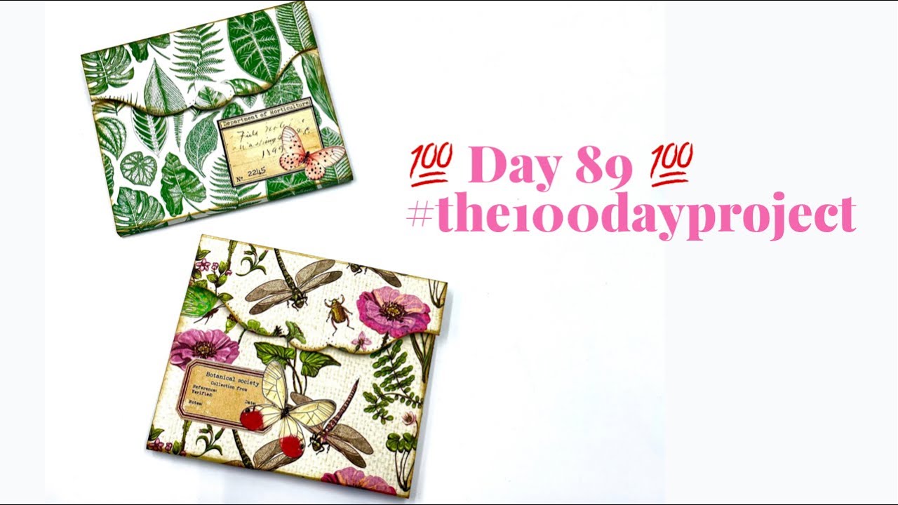 💯 Day 89 💯 Fun and Easy Mini Botanical Accordion Ephemera Holders. # ...