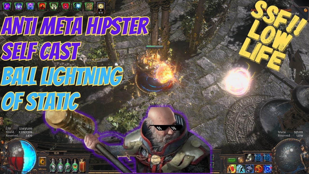 Ball Lightning of Static Build Attempt | POE 3.24 Necropolis | SSF Low ...