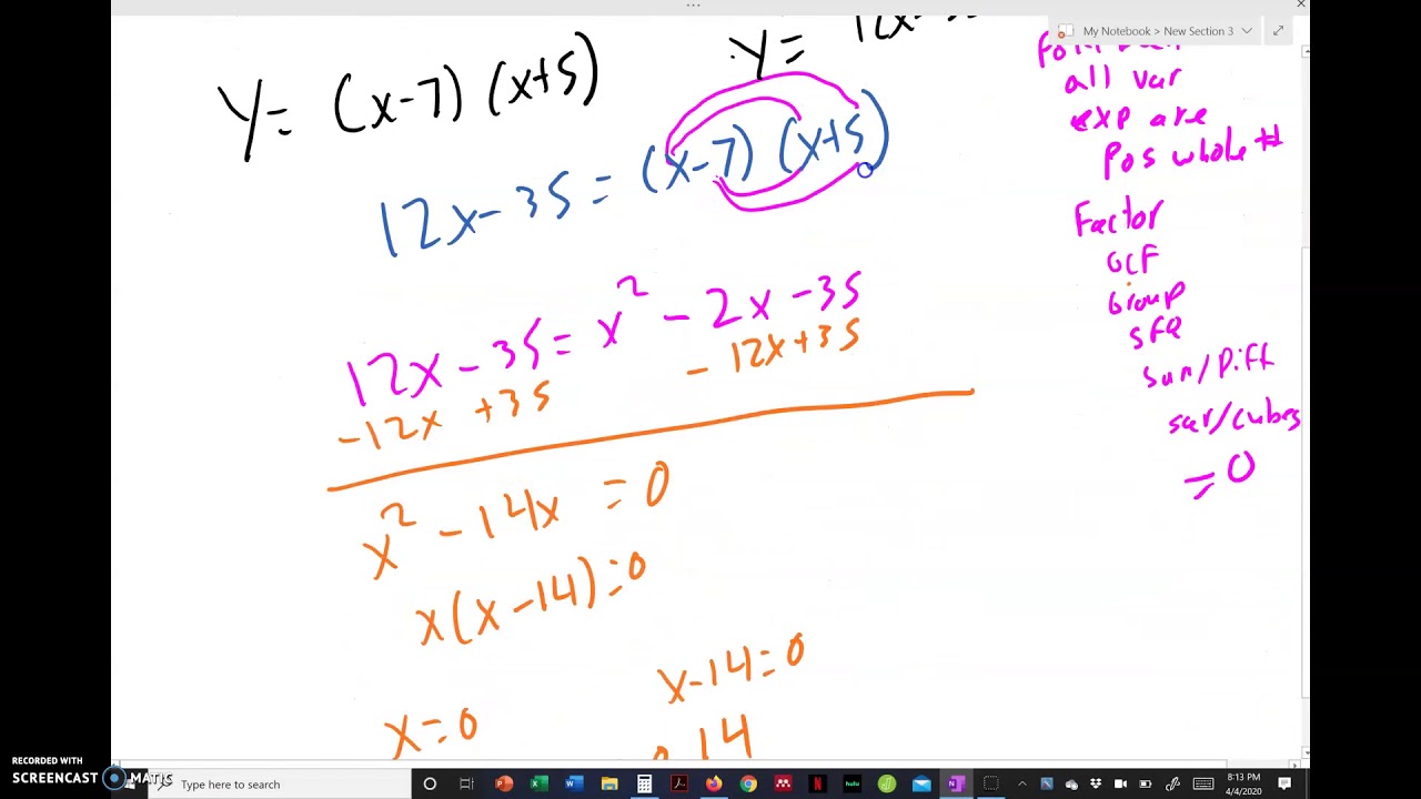solving poly equations by factoring - YouTube