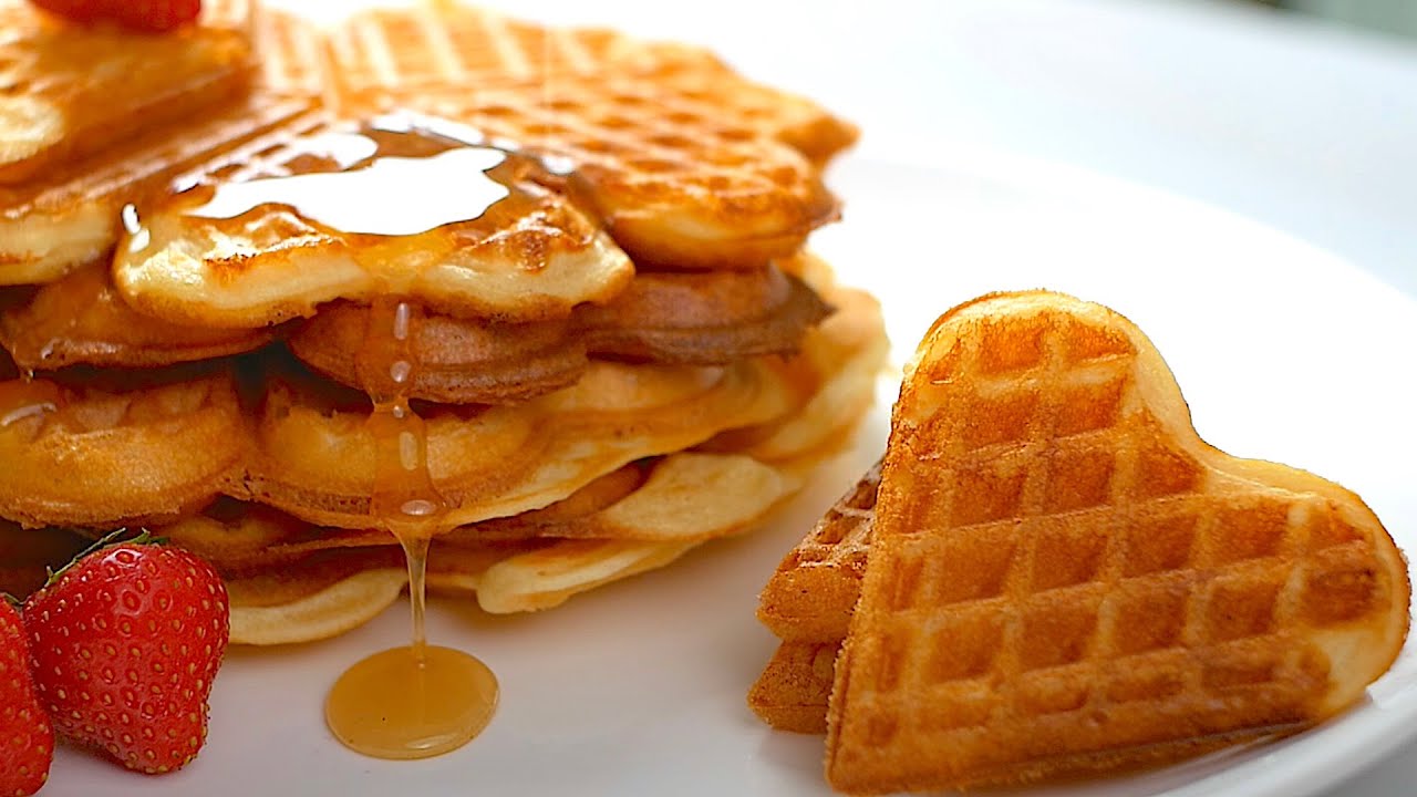 Nordic Heart-shaped Waffles Recipe - YouTube