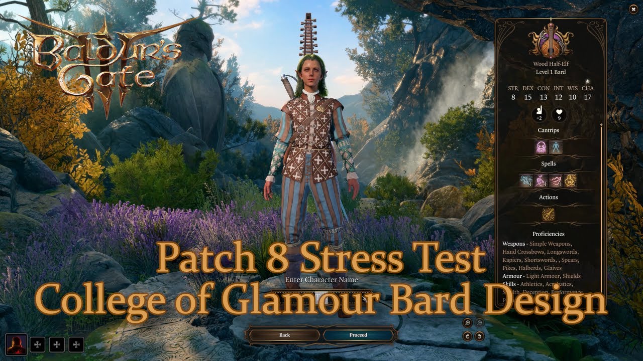 Baldur's Gate 3 - Patch 8 Stress Test - College of Glamour Bard Design ...
