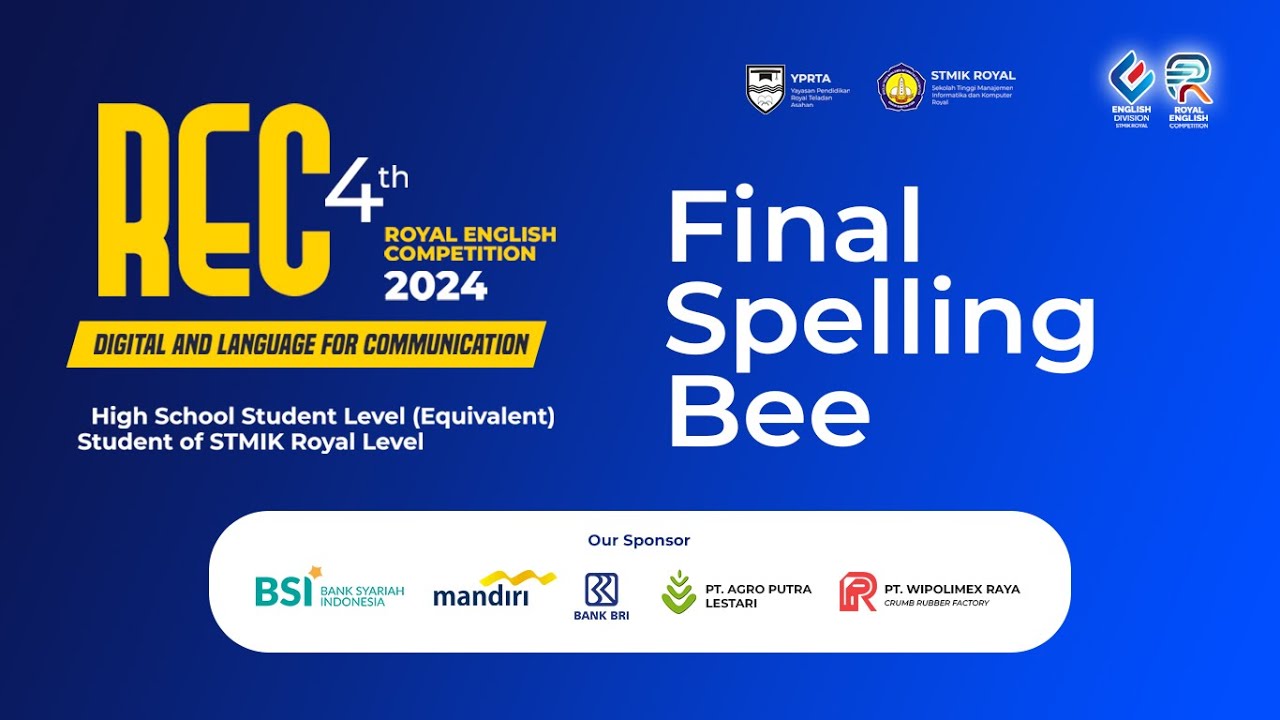 REC 4th - Final Spelling Bee - High School Student Level (Day 4) - YouTube