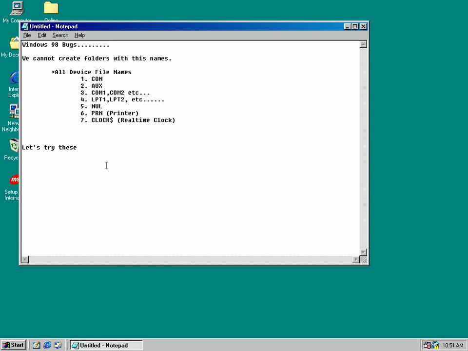 Windows 98 Hacks - YouTube