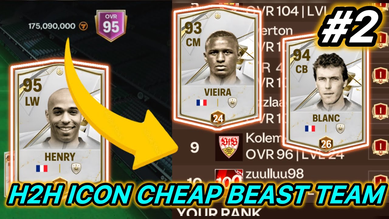 H2H ICON CHEAP BEAST TEAM🤯! ONLY 175m COST‼️ - YouTube