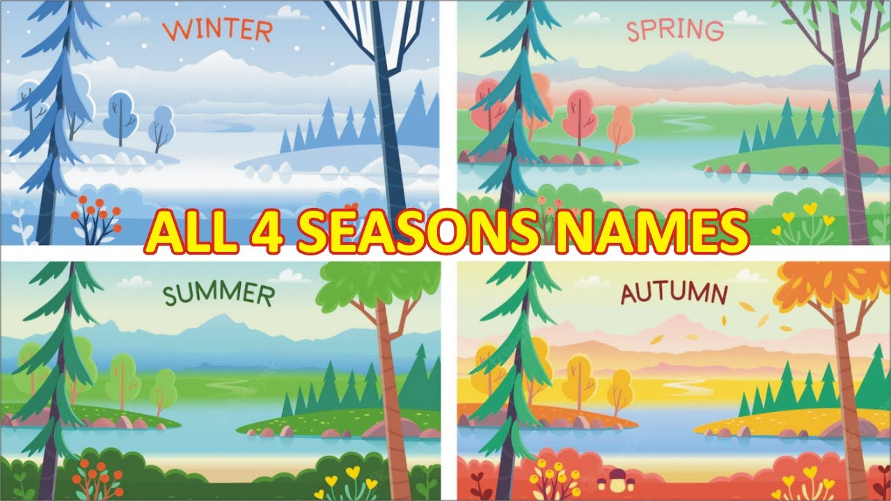 All 4 Seasons Name in English || Name of Seasons Summer Winter Autumn ...