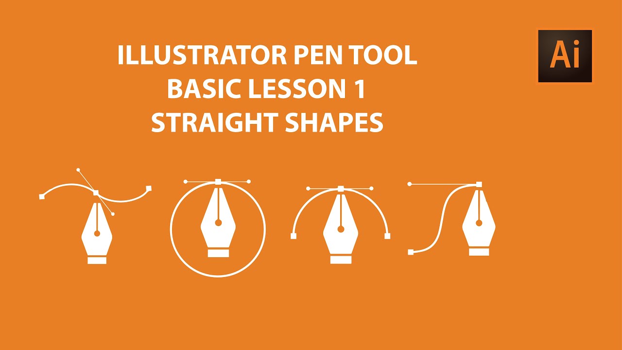 Pen Tool Guide Basic Lesson 1 in Adobe Illustrator I Straight Paths ...