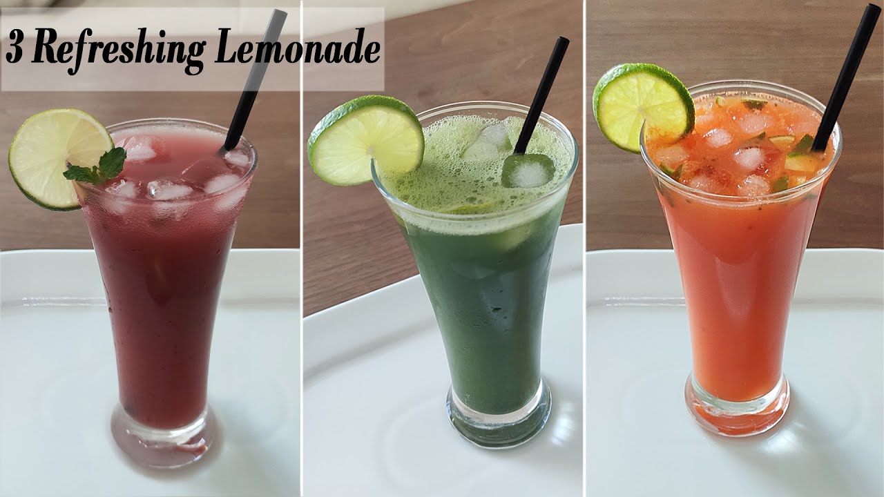 3 Refreshing Lemonade | Summer Drinks | Easy Homemade Lemonade Recipes ...