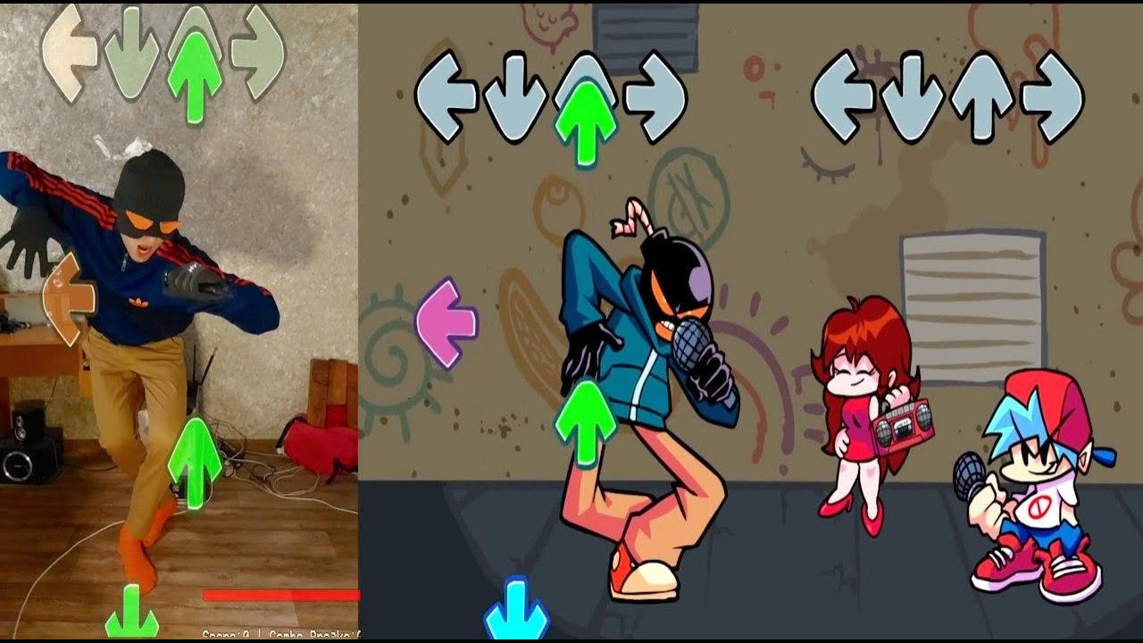 FNF Whitty Bomb Man perfect hard mode In Real Life FNF IRL +arrows ...