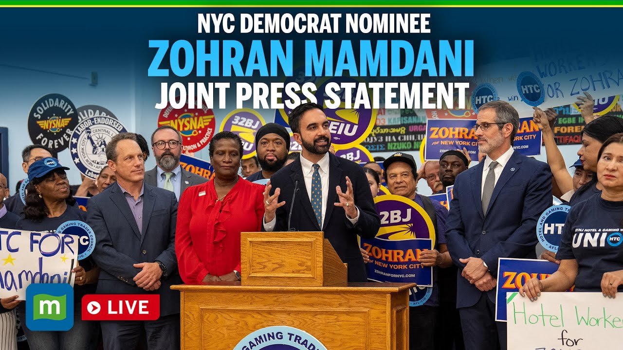Zohran Mamdani holds rally with union leaders after winning NYC ...