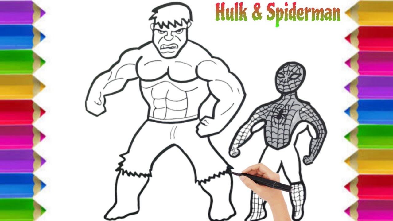 How to draw hulk easy | Hulk and Spiderman drawing step by step | Easy ...