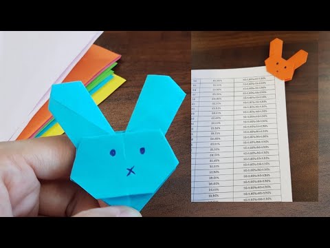 How to/Origami rabbit bookmark clab/របៀបបត់ឃ្នាបរូបទន្សាយ - YouTube