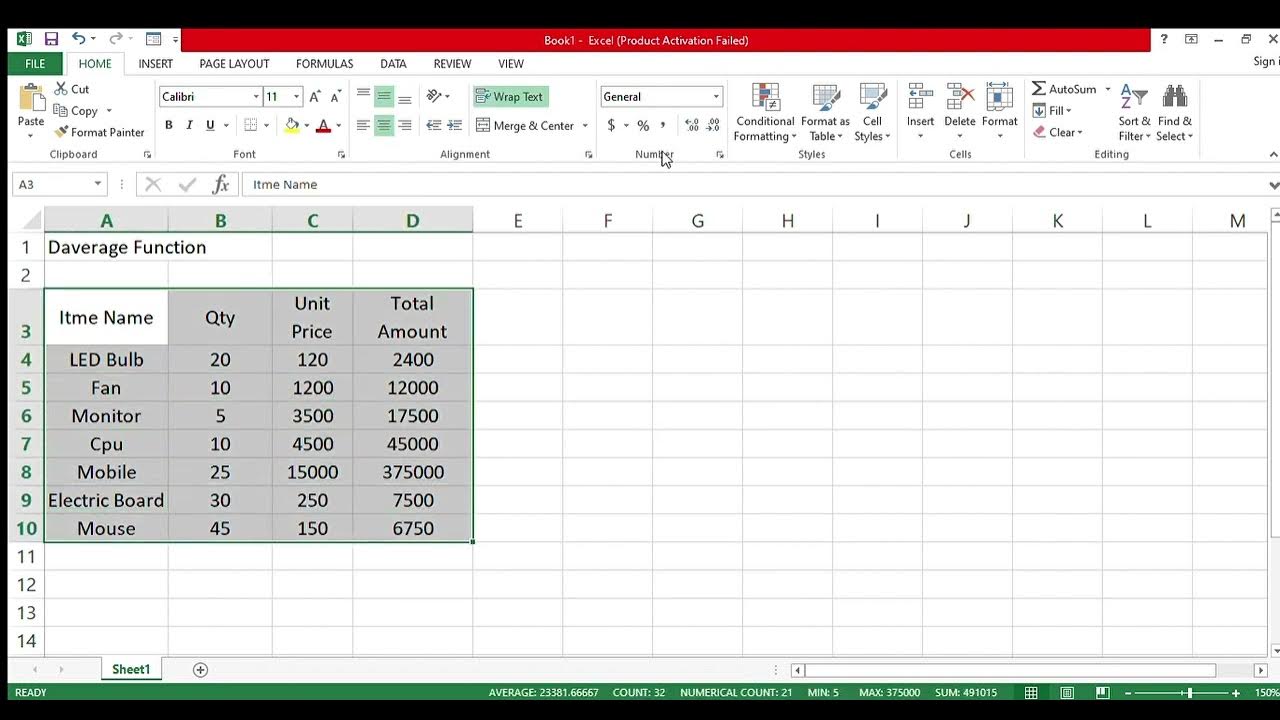 How to use daverage function in Excel || How to use daverage function ...