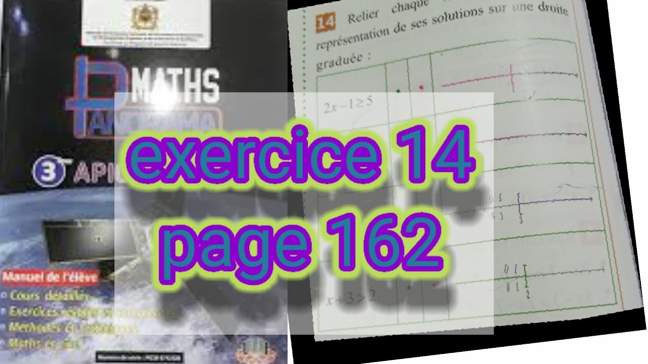 Panorama math 3éme année collège 3 AC page 162 exercice 14 - YouTube