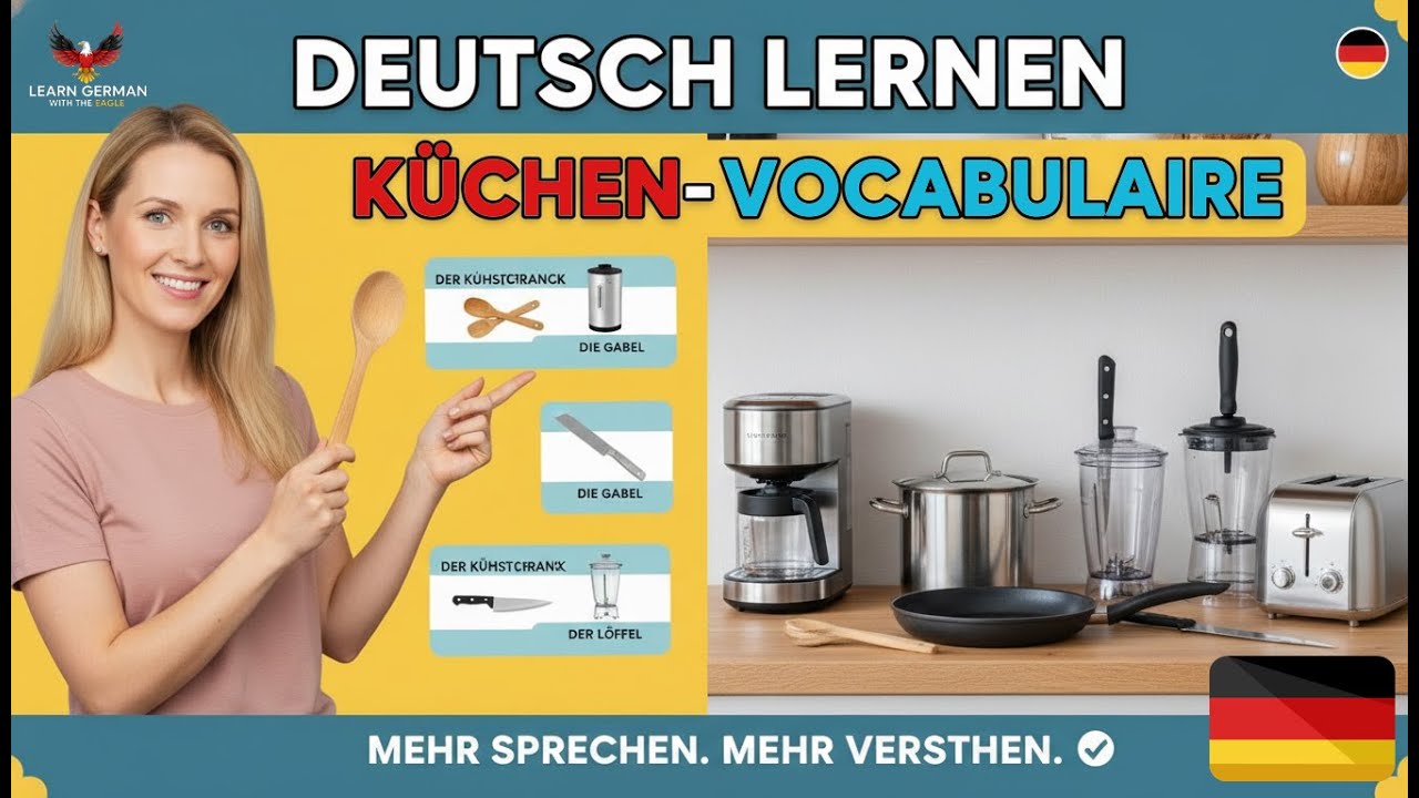 German Vocabulary: Kitchen Tools & Home Appliances Explained (A1-A2 ...