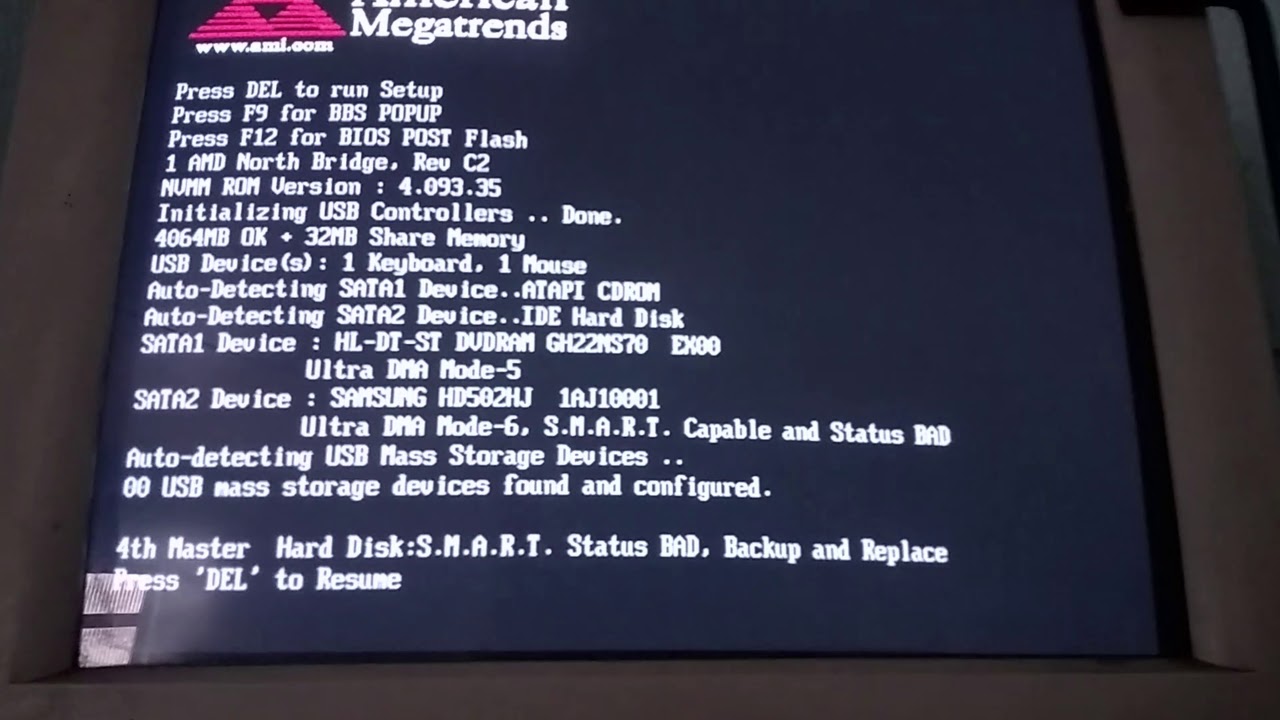 erro 4th master status bad hard disk smart backup and replace COMO ...