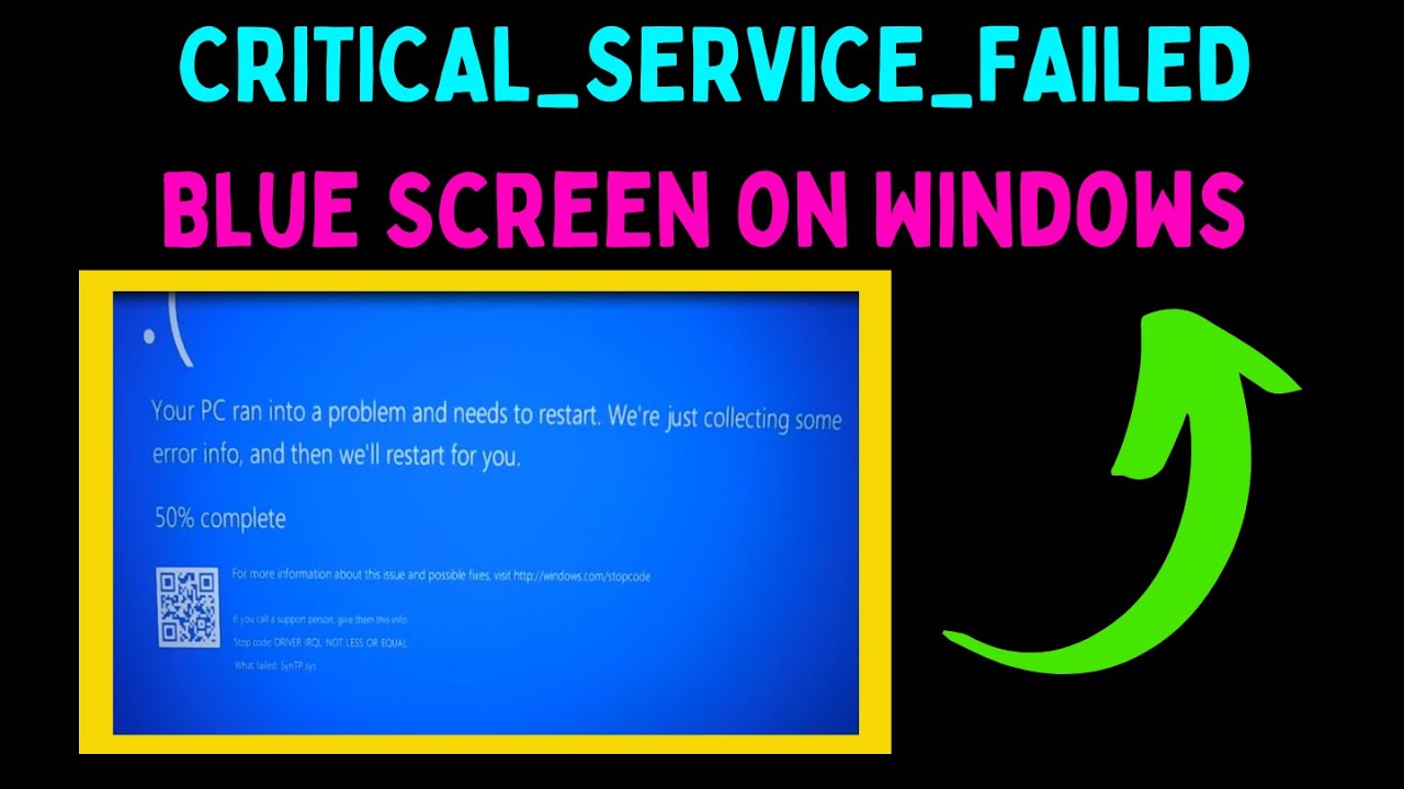 How to Fix CRITICAL_SERVICE_FAILED Blue Screen on Windows 11 - YouTube