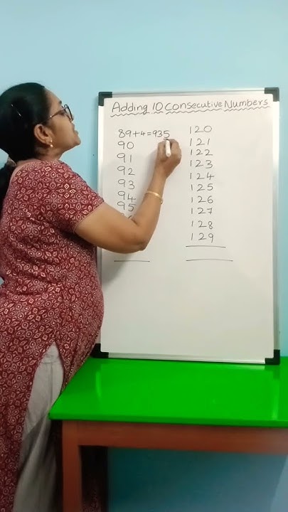 Adding 10 consecutive numbers easily - Mamatha's Academy - YouTube