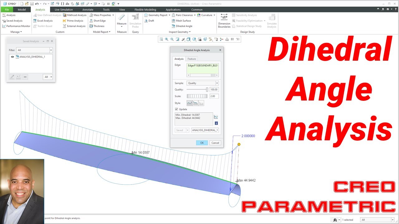 Creo Parametric - Surfacing | Dihedral Angle Analysis - YouTube