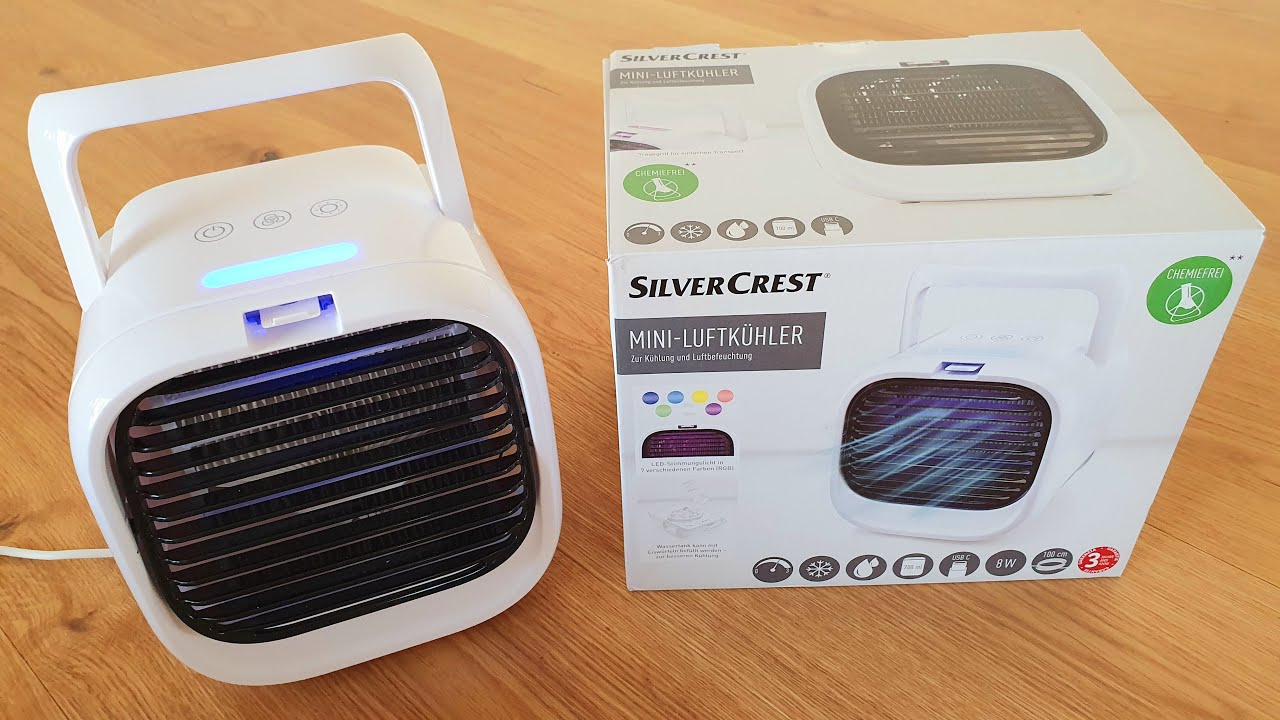 SilverCrest Mini Luftkühler 8 W Klima Gerät mit USB-C Anschluss und LED ...