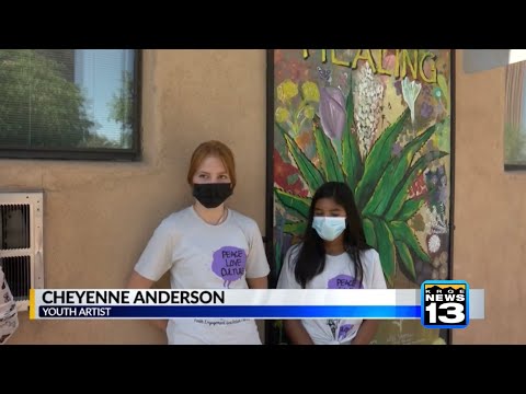 Cheyenne Anderson leads UNM Youth Art Group Mural Project Crossroads for Women KRQE News 13