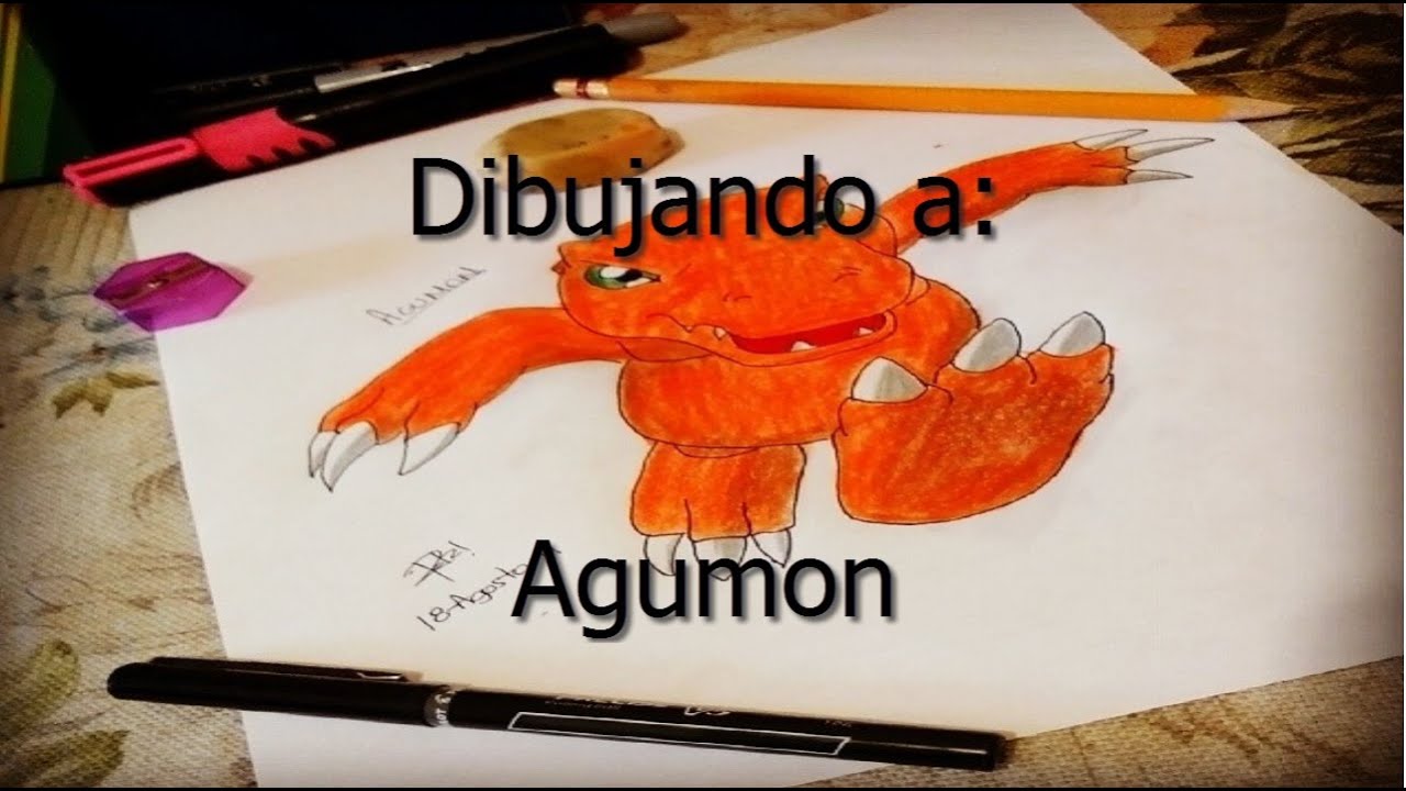 Drawing to Agumon / Dibujando a: Agumon [Digimon] - YouTube