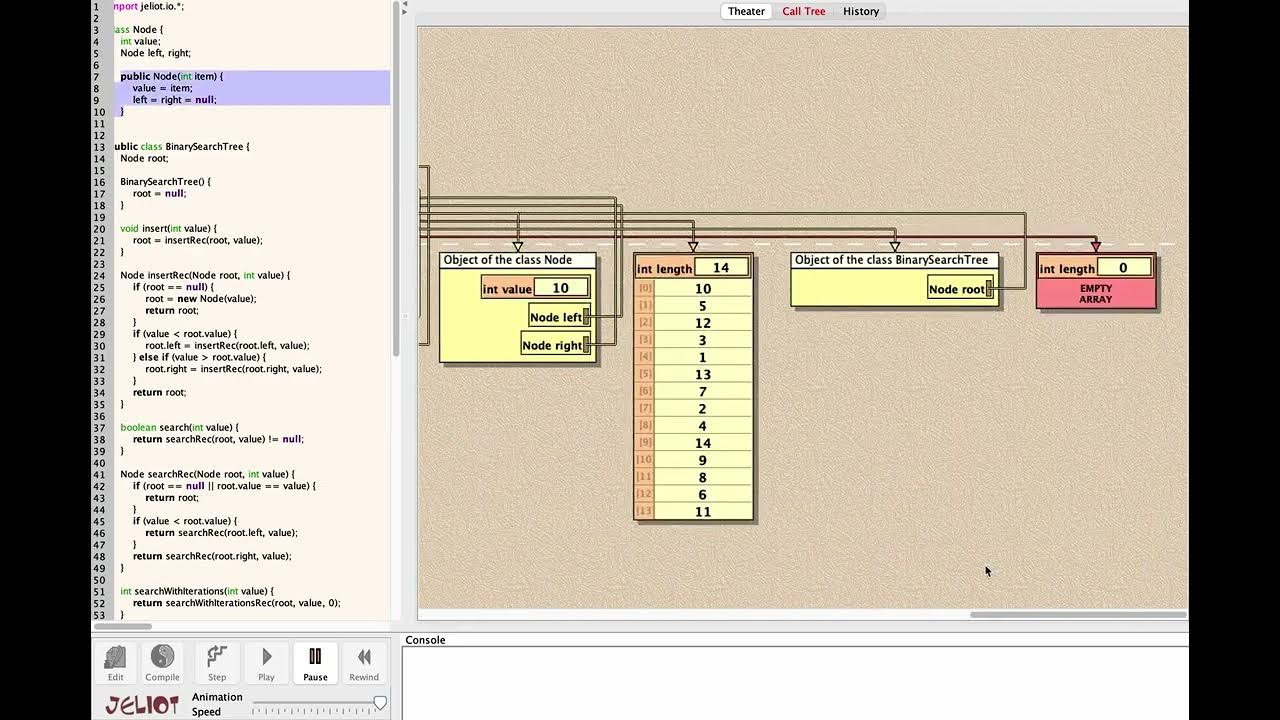 BTS - Binary Search Tree in Java Using Jeliot ---- Theatre Mode - YouTube