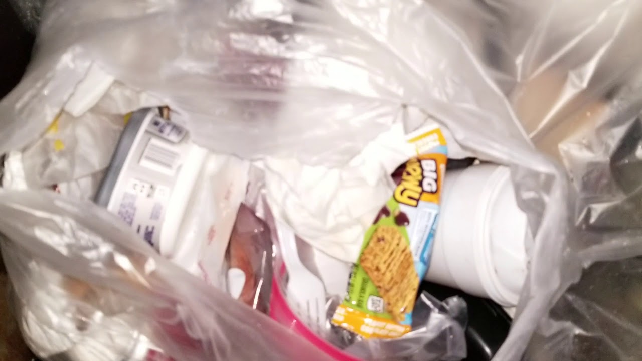 Dumpster diving at night and found some breakfast food - YouTube