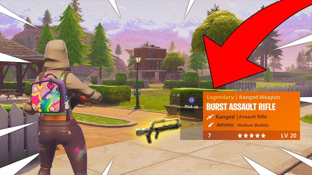 FORTNITE NEW BURST ASSAULT RIFLE GAMEPLAY! LEGENDARY BURST ASSAULT ...