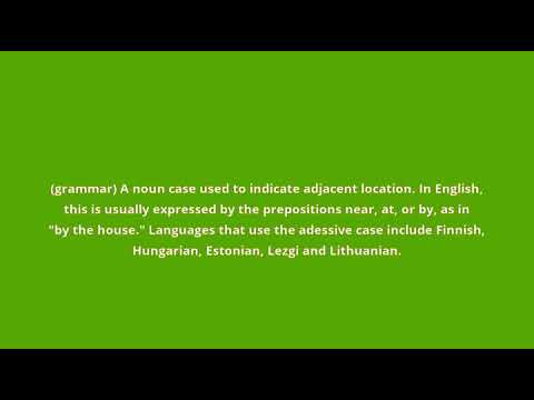 what is the meaning of adessive case - YouTube