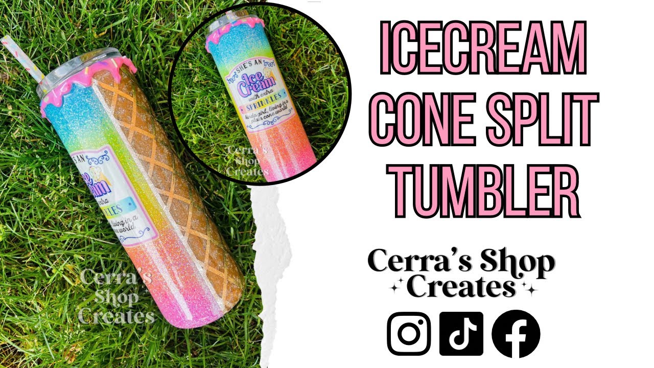Icecream Cone Split Tumbler | Tumbler Tutorial | PDB Creative Studio ...